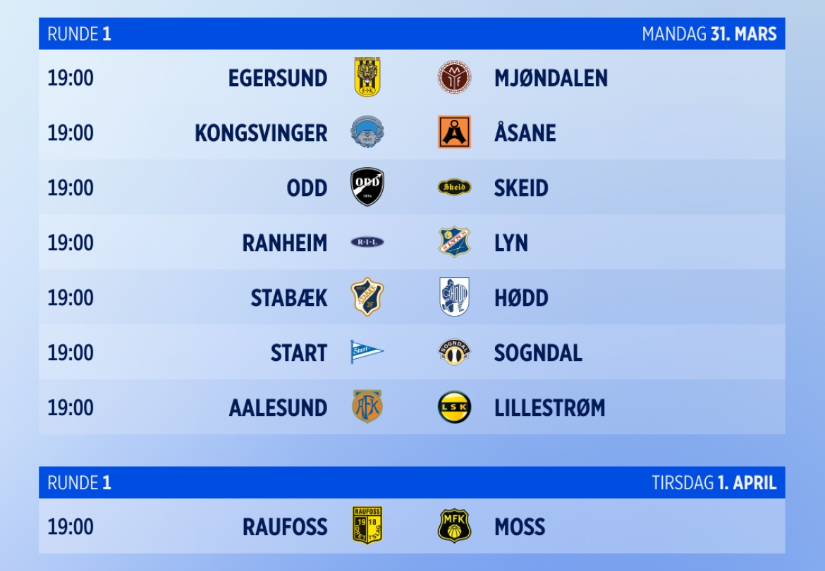 Her er spilleplanen for 2025 / OBOS-ligaen